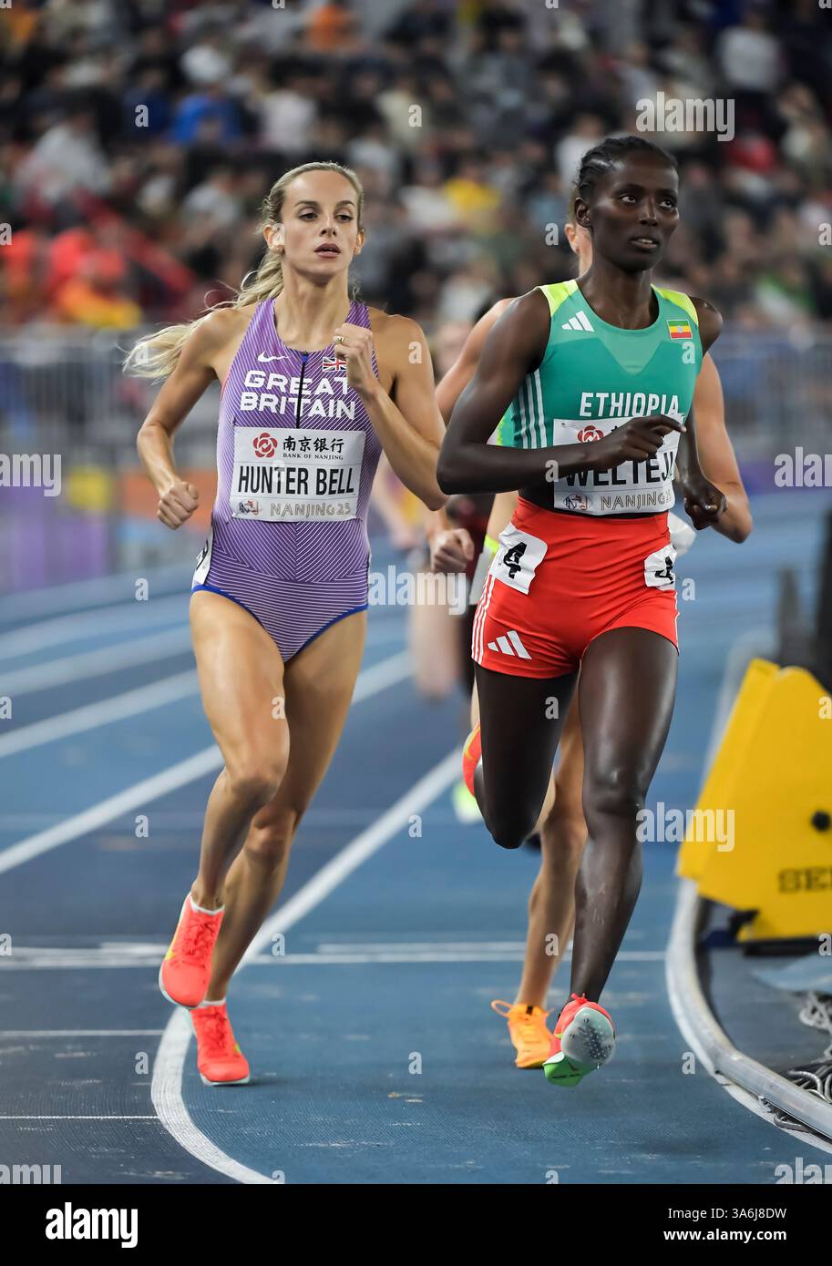 Georgia Hunter Bell of Great Britain and Diribe Welteji of Ethiopia ...