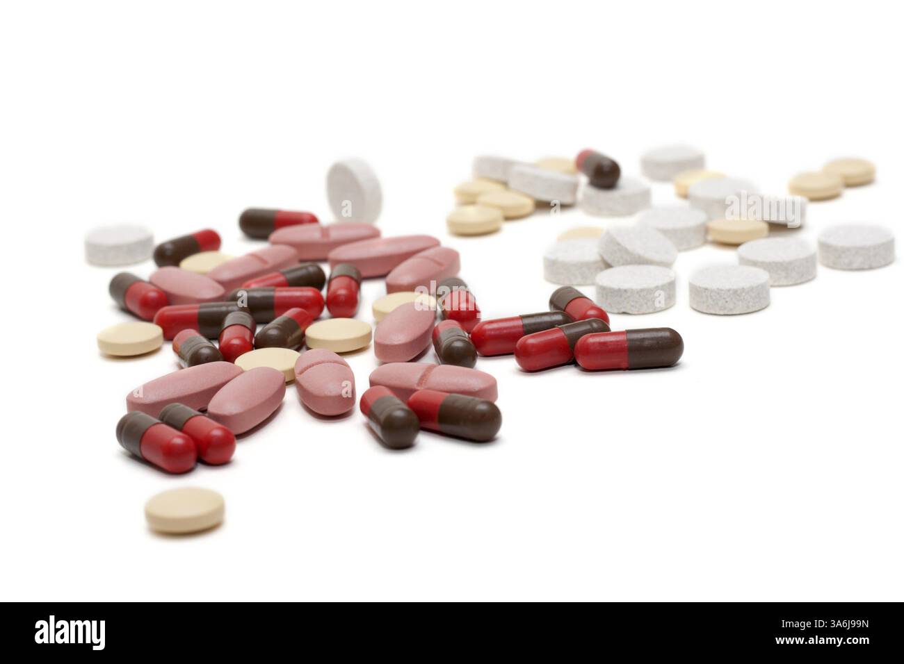 Disposit of the tablets, pill, capsules insulated on white background ...