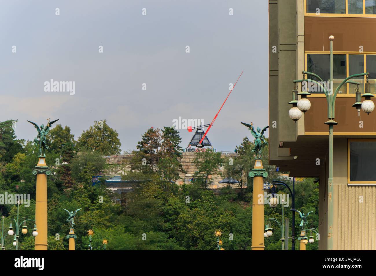 PRAGUE, CZECH REPUBLIC. The Metronome, a giant, functional metronome in ...