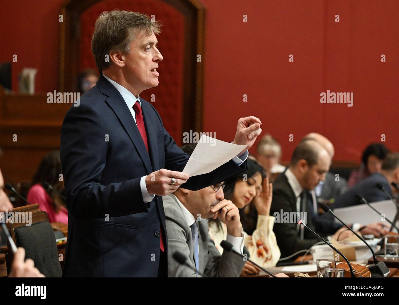 Quebec, Canada. 25th Mar, 2025. Quebec Liberal Party interim Leader ...