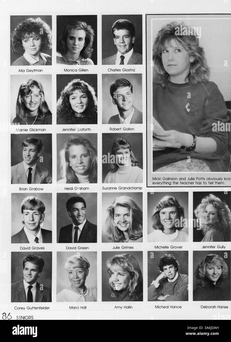 The 1988 regalia yearbook captures the highlights of student life hi-res stock photography and ...