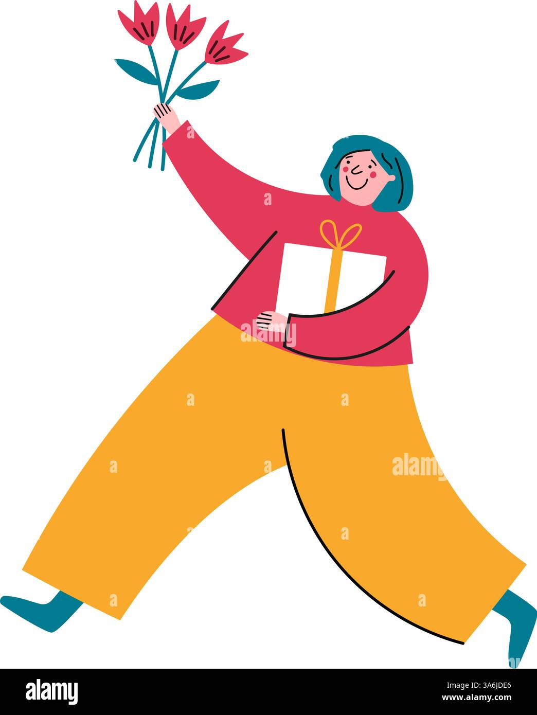 Gift box bouquet on Stock Vector Images - Alamy