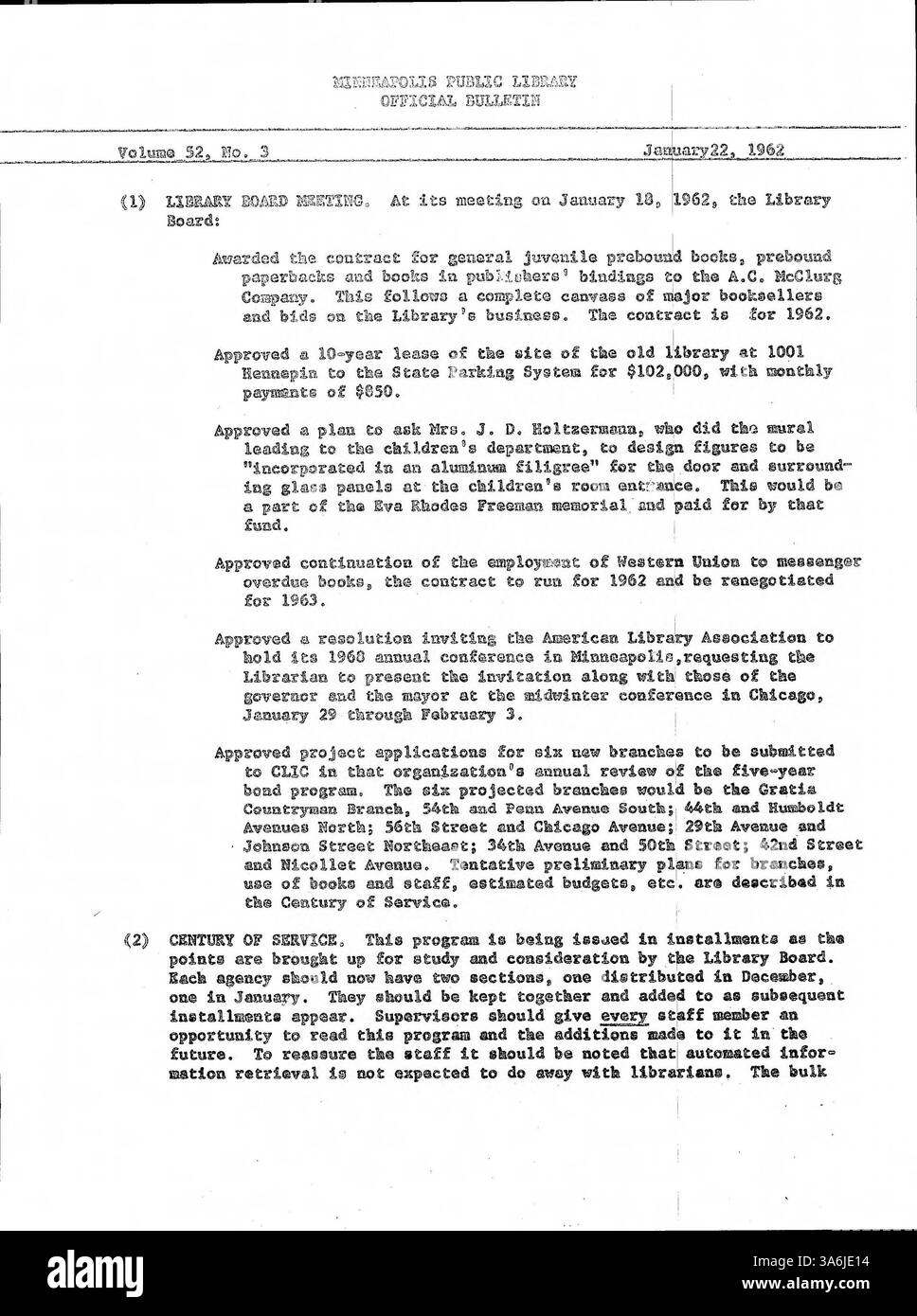 This 1962 Minneapolis Public Library official bulletin features ...