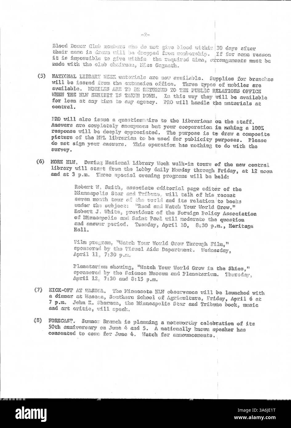 This official bulletin from 1962 serves as a weekly communication tool ...