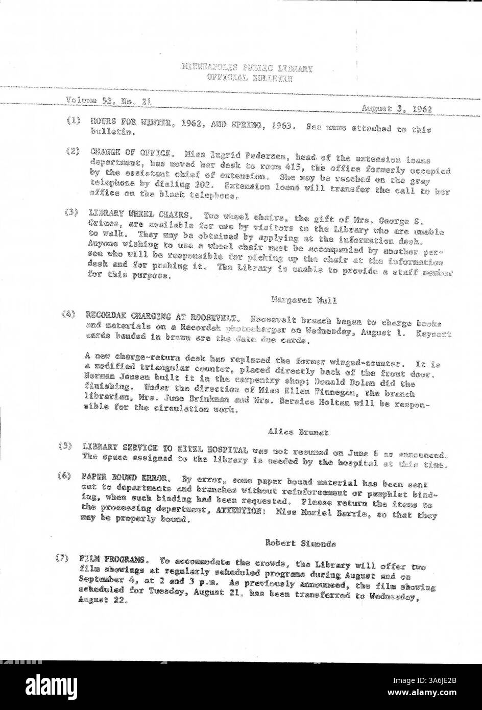 A weekly publication for employees of the Minneapolis Public Library in ...