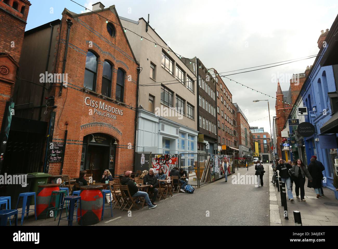 Dublin, Ireland - 12th March 2025 - A street view of Drury Street in ...