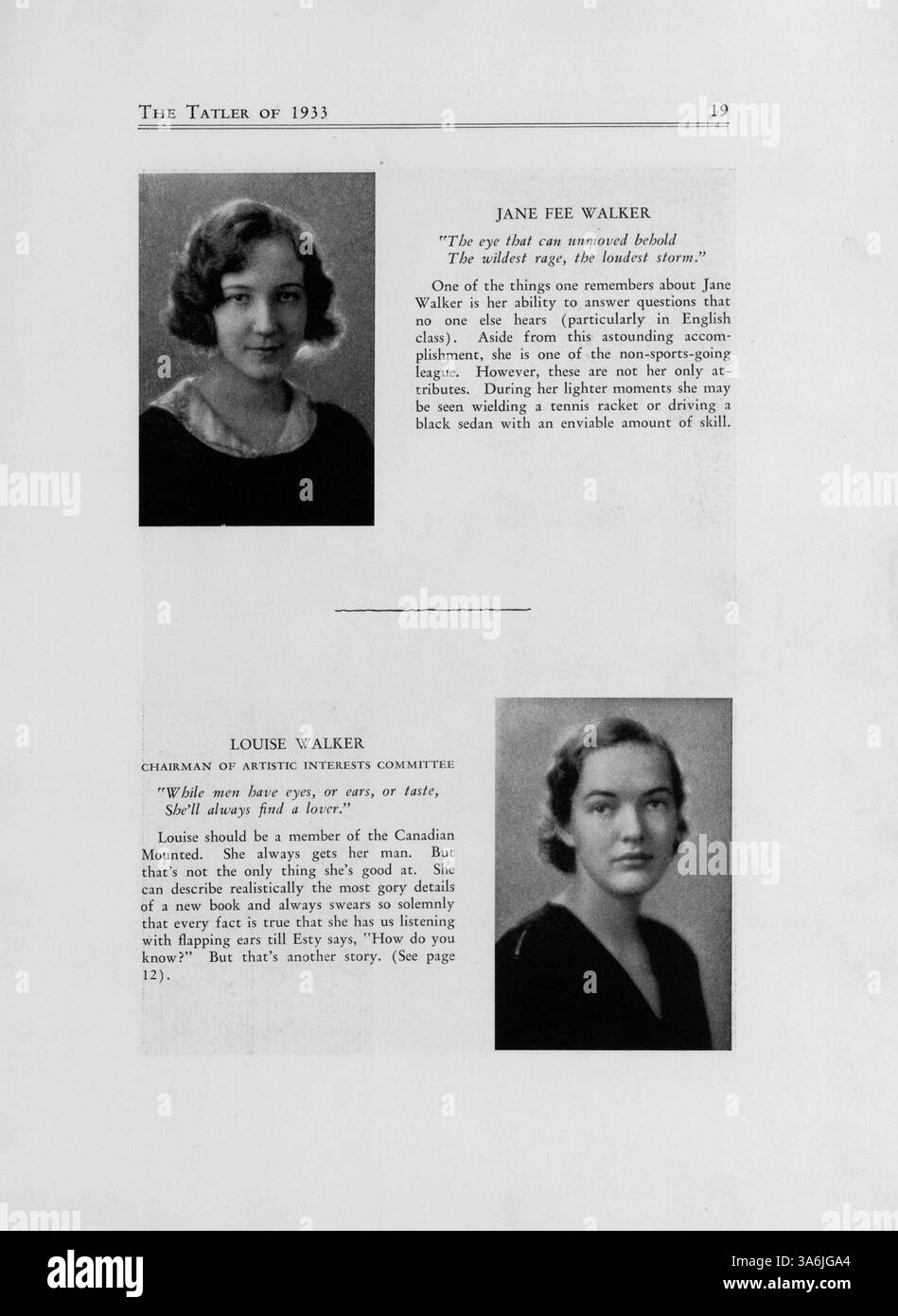 Yearbook documents northrop collegiates student body hi-res stock ...