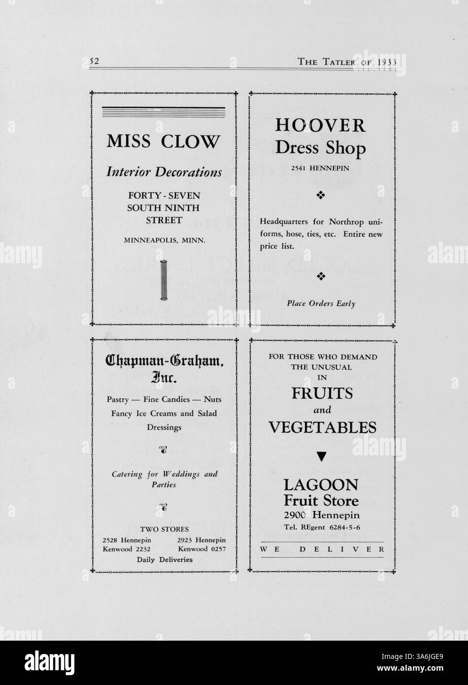 The Northrop Collegiate 'Tatler' yearbook from 1933 captures student achievements, faculty ...