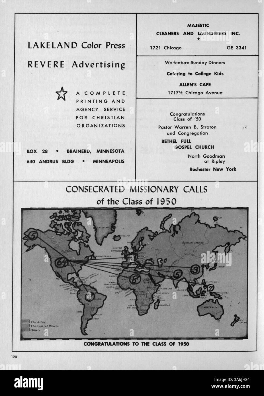 The 1950 yearbook of North Central Bible Institute captures key moments ...