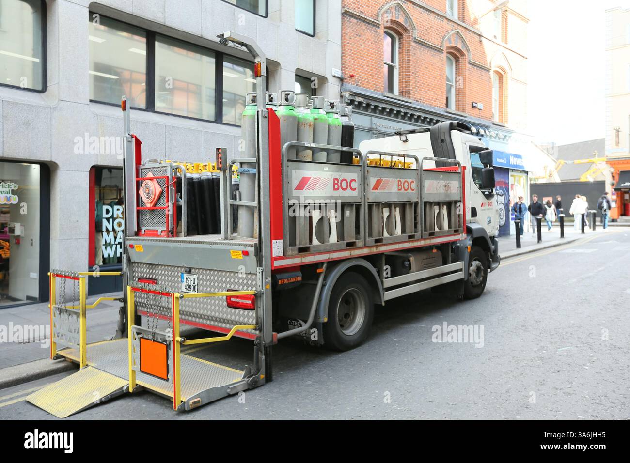 Dublin, Ireland - 12th March 2025 - A BOC Gases specialist gas canister ...