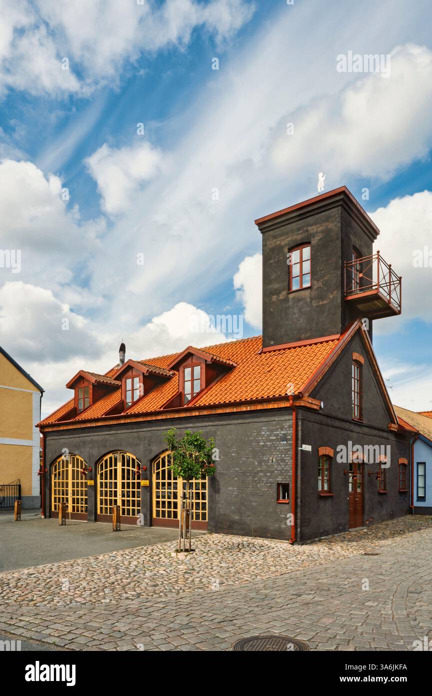 AHUS, SWEDEN - JULY 21, 2023: Converted fire station in the heart of ...