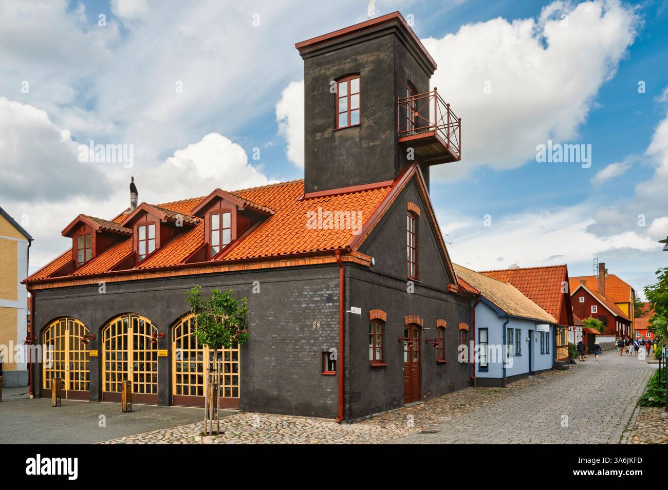 AHUS, SWEDEN - JULY 21, 2023: Converted fire station in the heart of ...