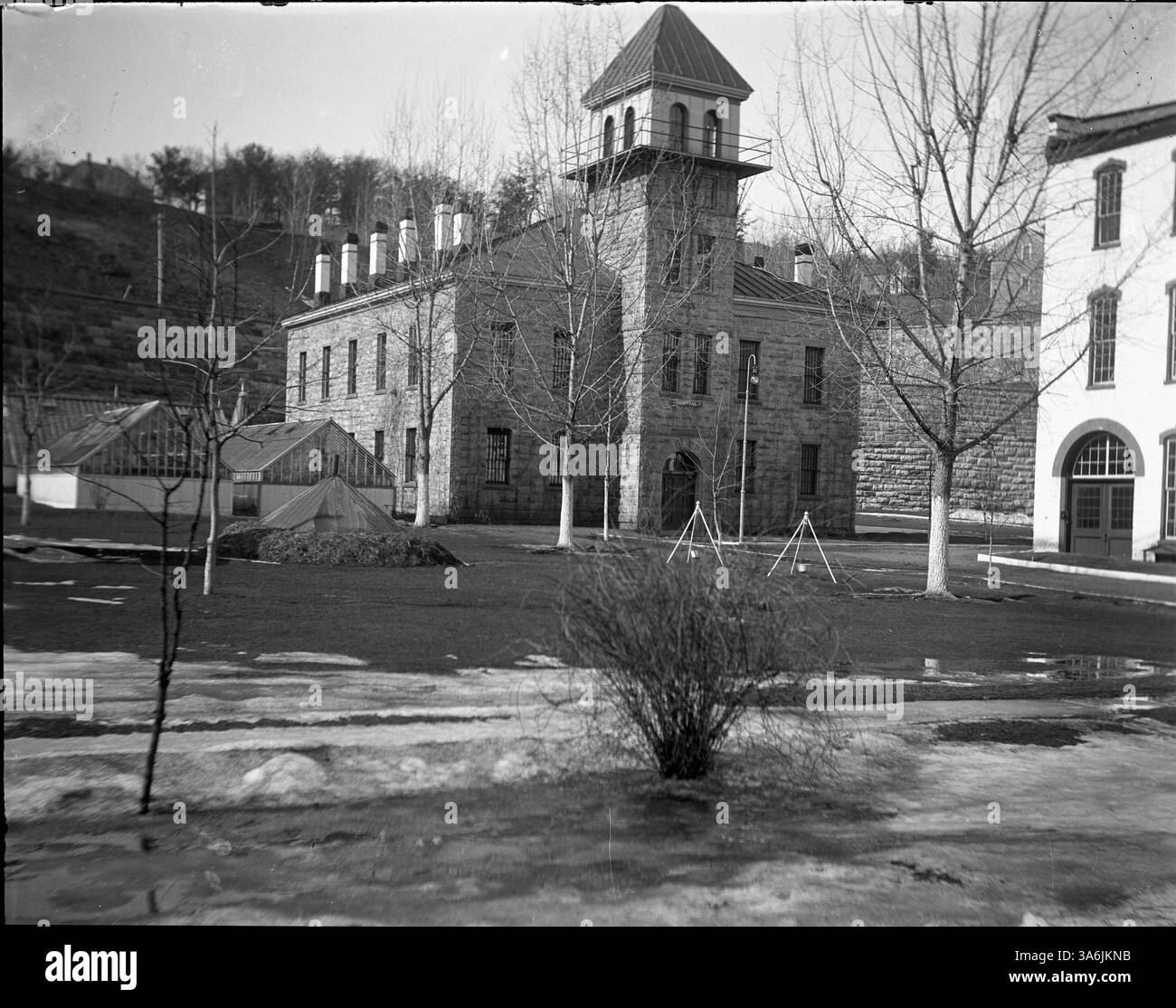 A photograph of the Stillwater State Prison hospital, showing a large ...