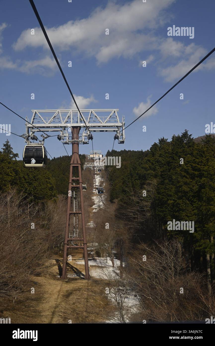 Hakone Ropeway cable car ride between Lake Ashi and Owakudani, Japan ...