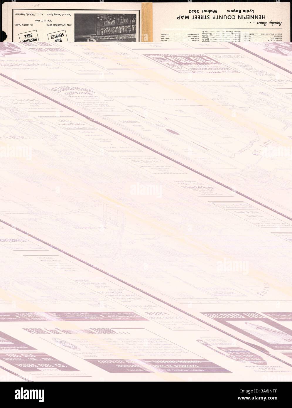 This map from the st louis park directory highlights roads hi-res stock ...