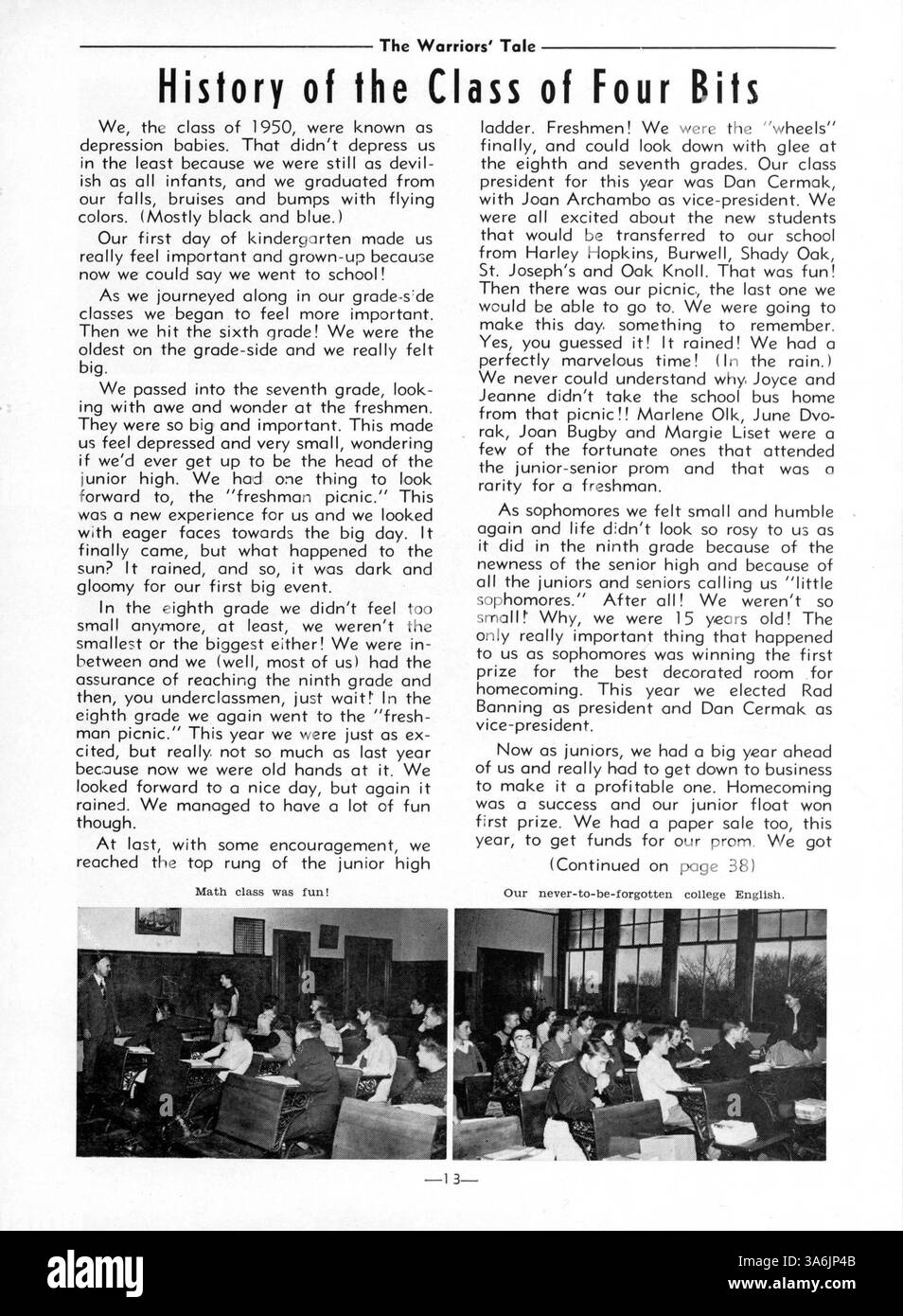 Capturing highlights from the 1949 1950 school year hi-res stock ...