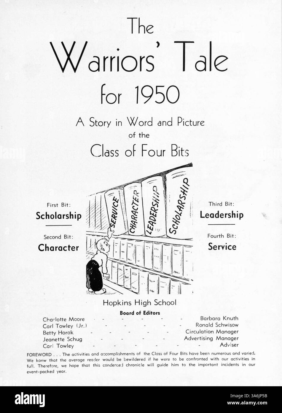The 1950 'Warrior's Tale' yearbook from Hopkins High captures the key ...
