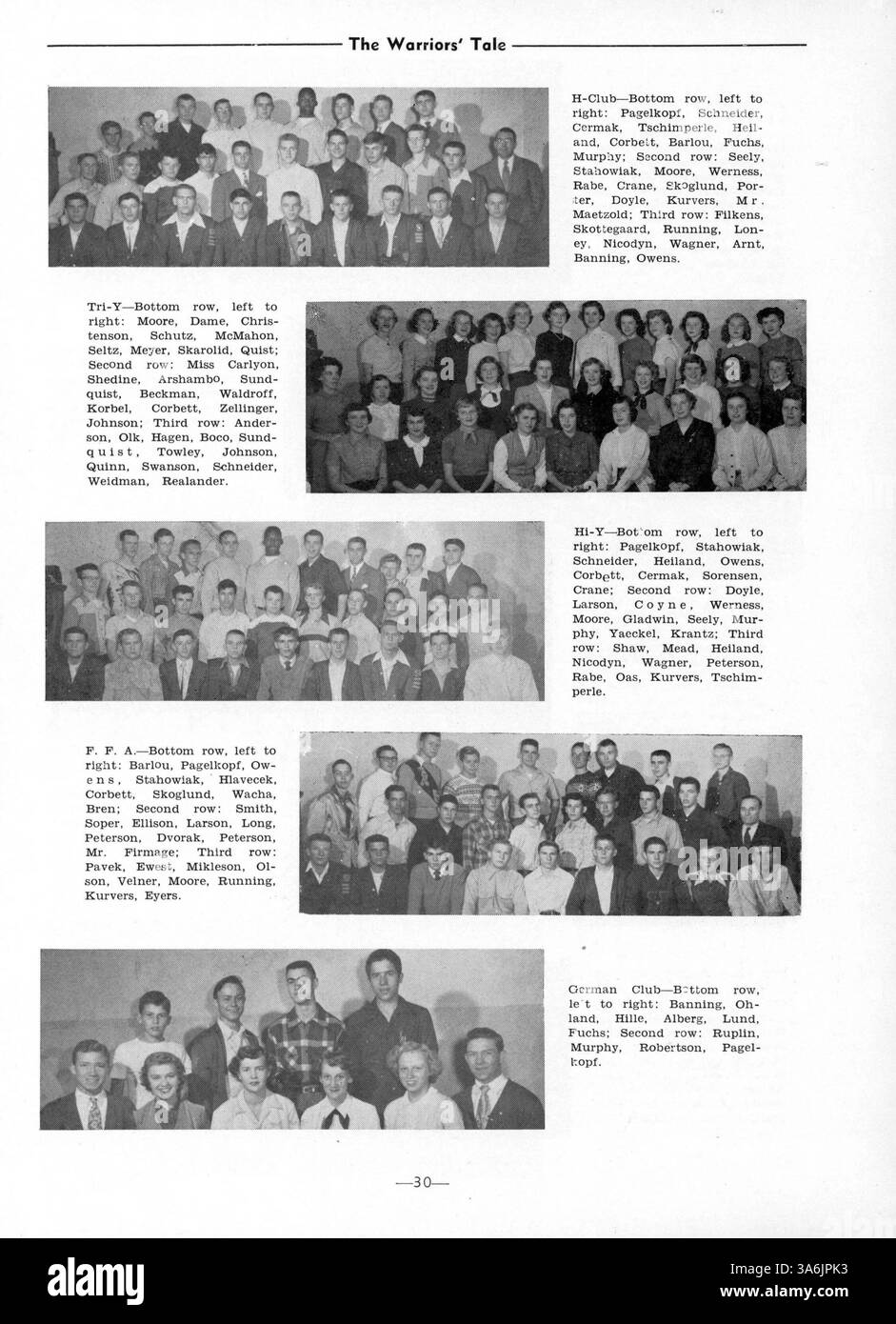 The 'Warrior's Tale' yearbook from 1950 features key moments from the ...