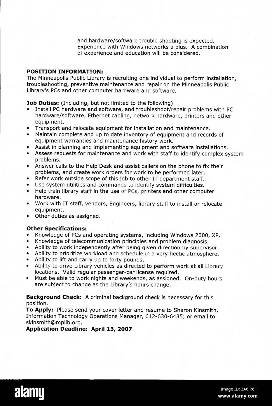The 2007 Minneapolis Public Library Official Bulletin serves as an ...