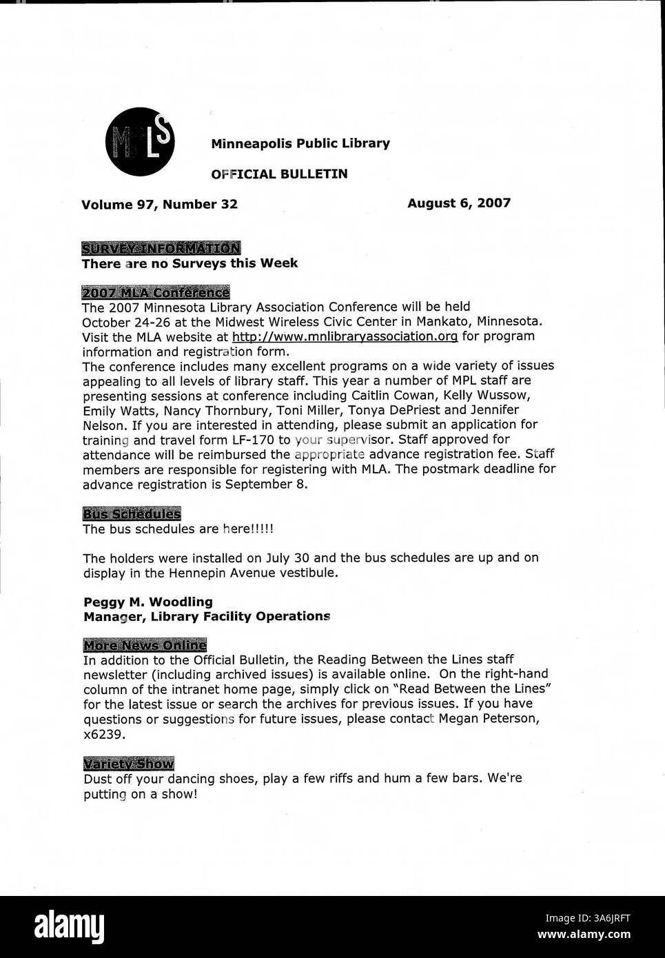 This weekly bulletin provides Hennepin County Library employees with ...