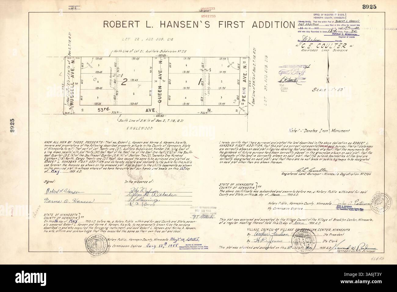 Robert L. Hansen’s First Addition is a subdivision located in Hennepin ...