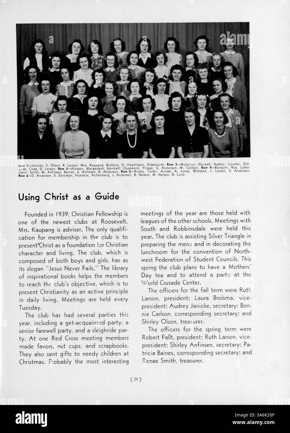 The 1944 Sagamore yearbook at Roosevelt High School documents student ...