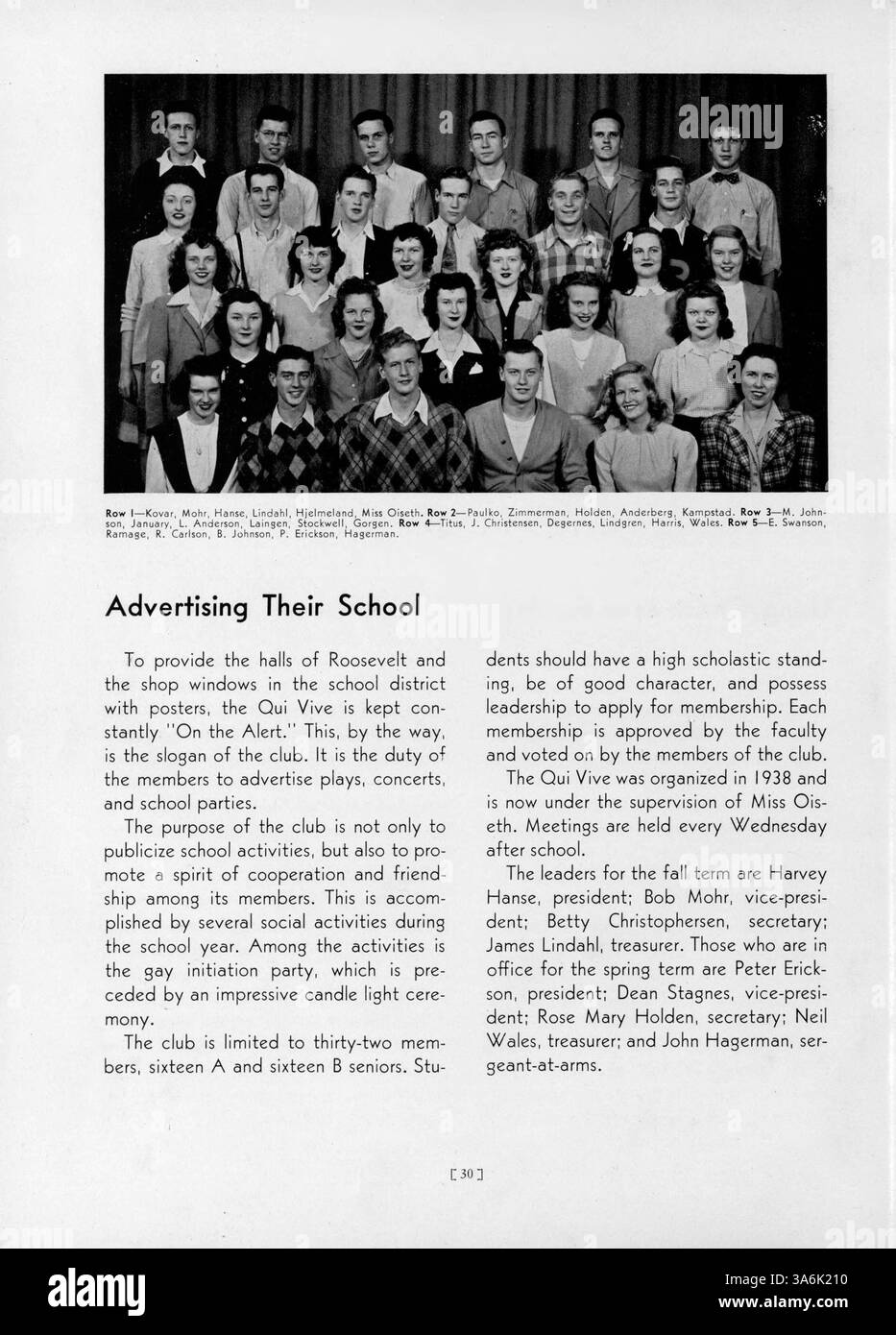 The 1944 Sagamore yearbook at Roosevelt High School showcases student ...