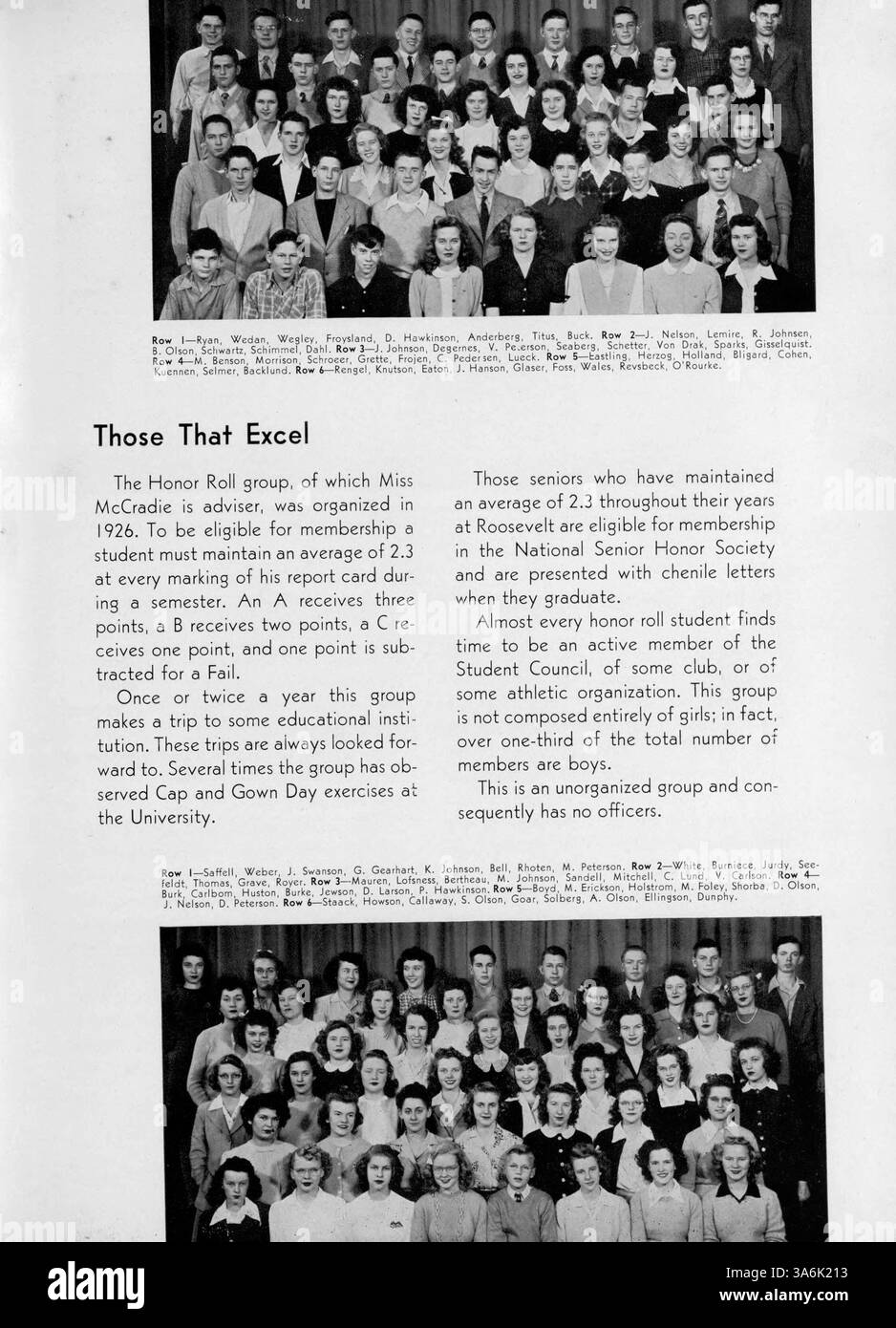 The 1944 Sagamore yearbook at Roosevelt High School highlights major ...