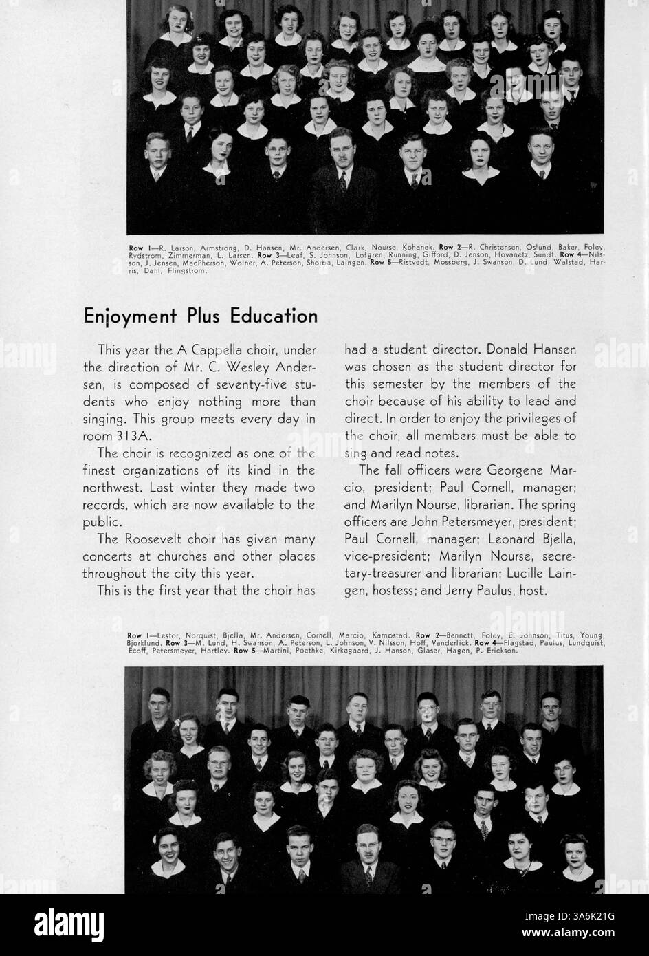The 1944 Sagamore yearbook from Roosevelt High School features student ...