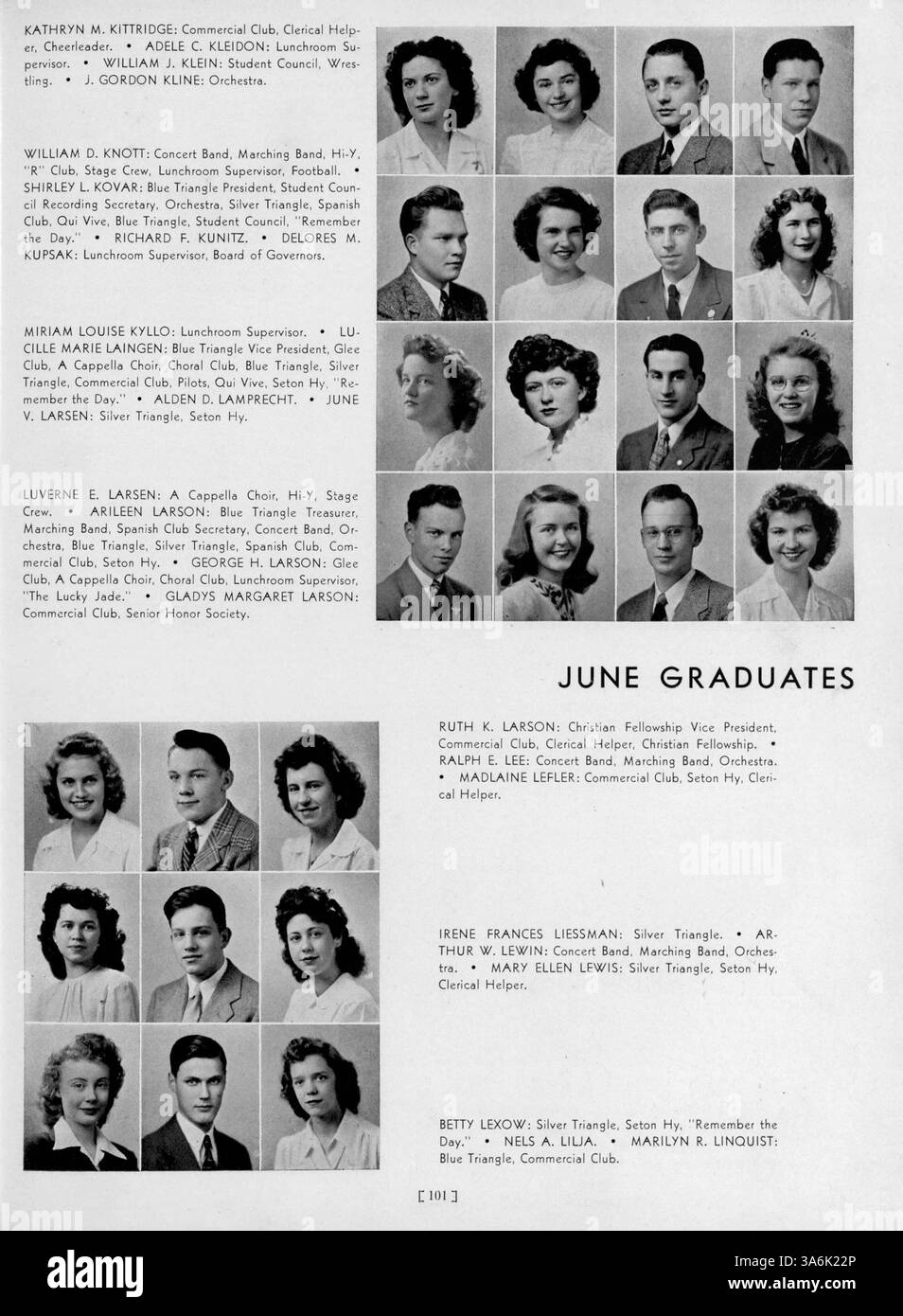 The 1944 'Sagamore' yearbook from Roosevelt High School captures the ...