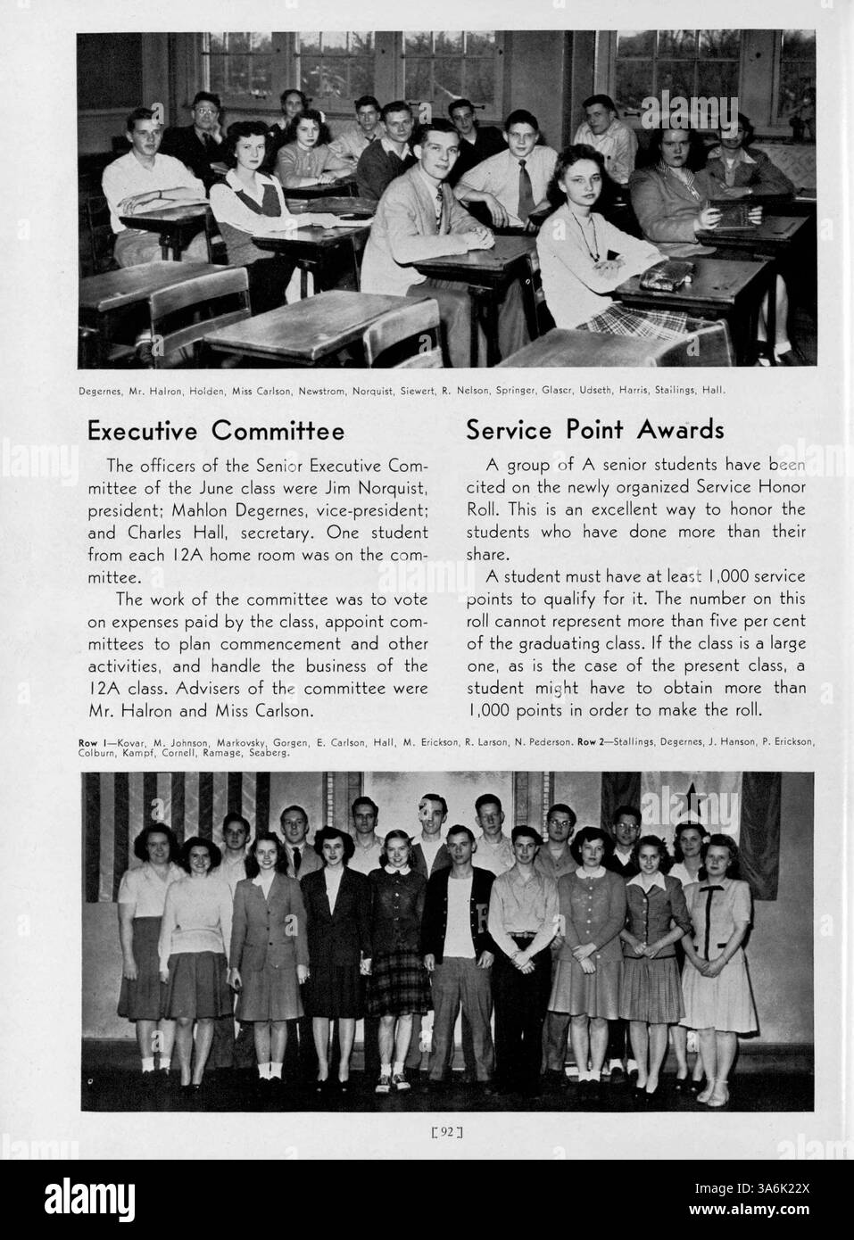 Yearbook from 1944 documents roosevelt high schools 1943 1944 academic year hi-res stock ...