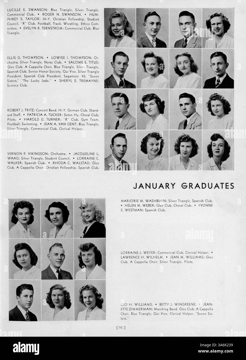 Yearbook from roosevelt high school in 1944 details the students hi-res ...