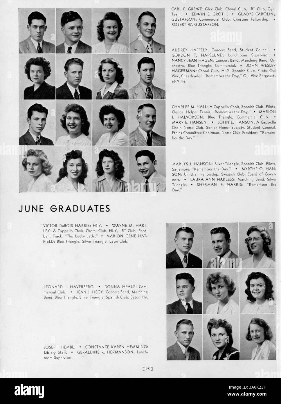 The 1944 'Sagamore' yearbook from Roosevelt High School details the ...