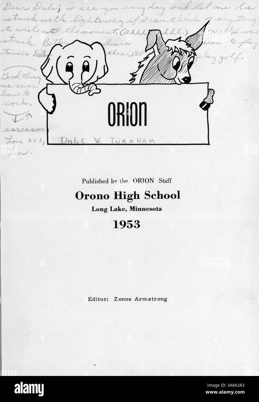 This edition of the Orion yearbook from Orono High School documents the ...