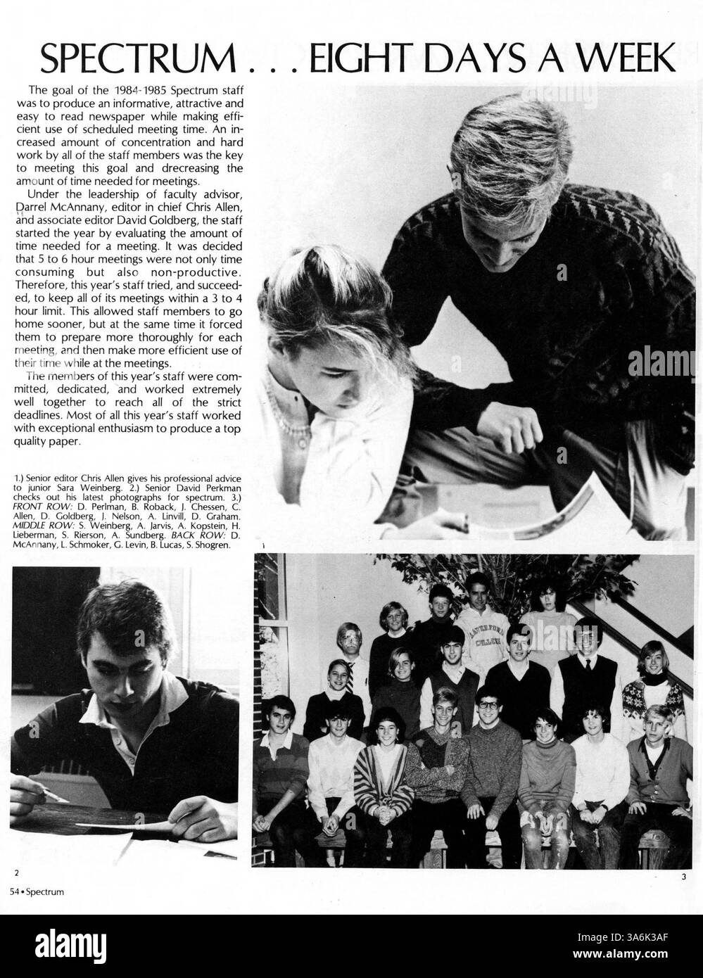 The 1985 edition of the Blake Yearbook, 'Reflections', provides a ...