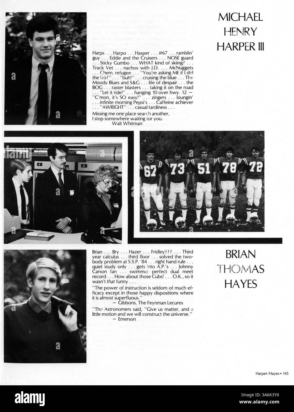 The 1985 edition of the Blake Yearbook, 'Reflections', documents school ...