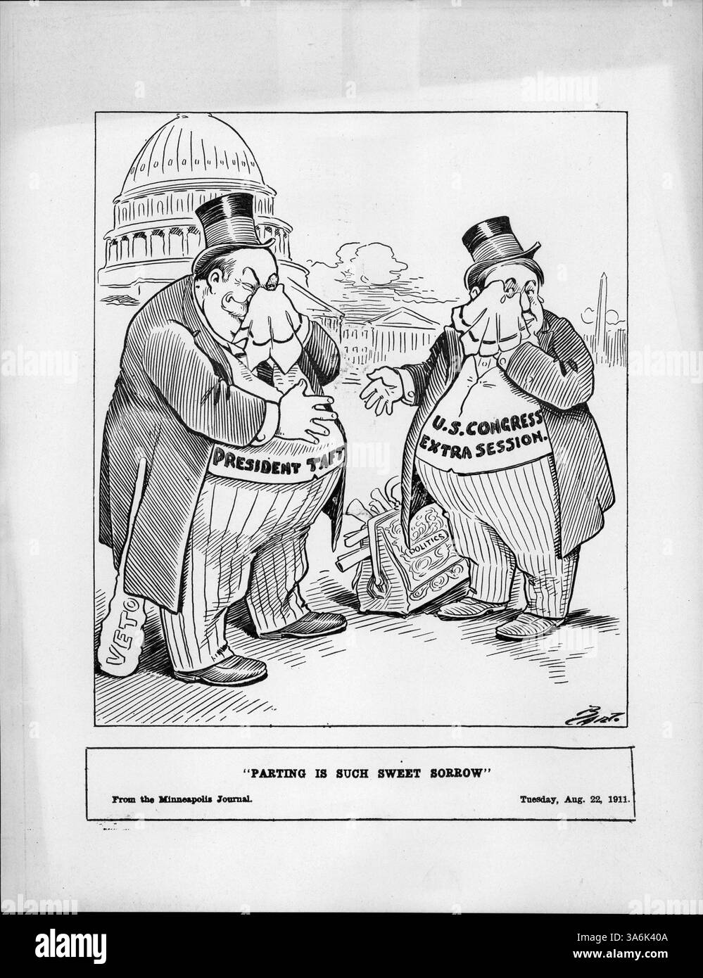 The political cartoon captures the end of the 62nd U.S. Congress' extra ...