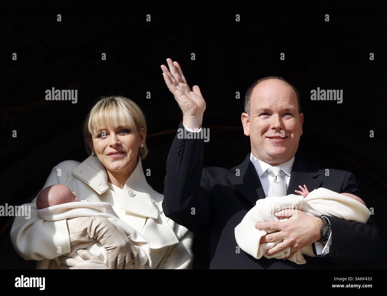 Jan. 8, 2015 - Monaco, MCO - Princess Charlene and Prince Albert appear ...
