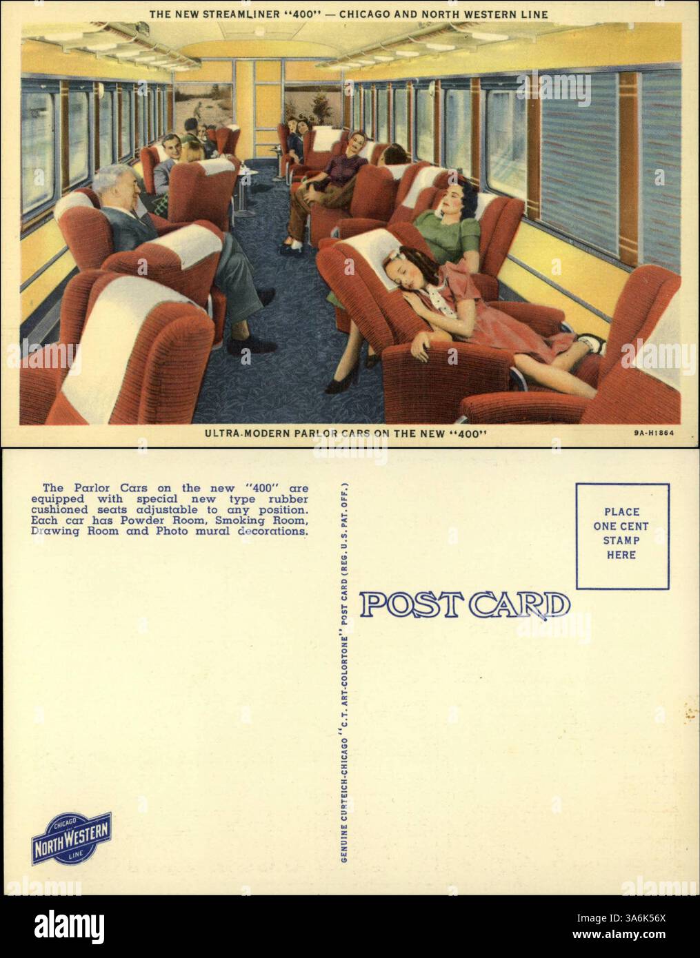 The Streamliner '400', a modern parlor car on the Chicago and North ...