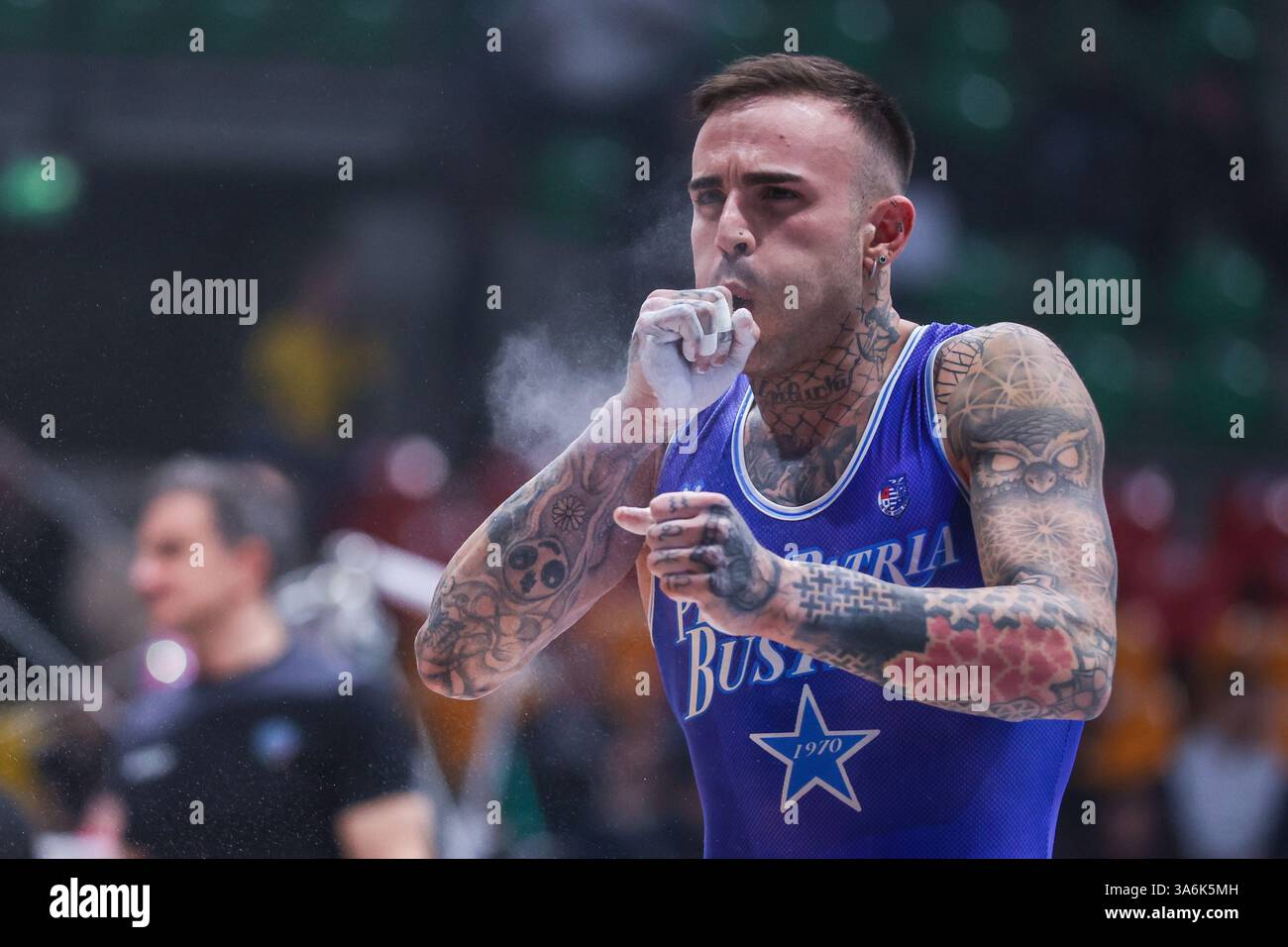Nicola Bartolini of Pro Patria Bustese seen during Artistic Gymnastics ...