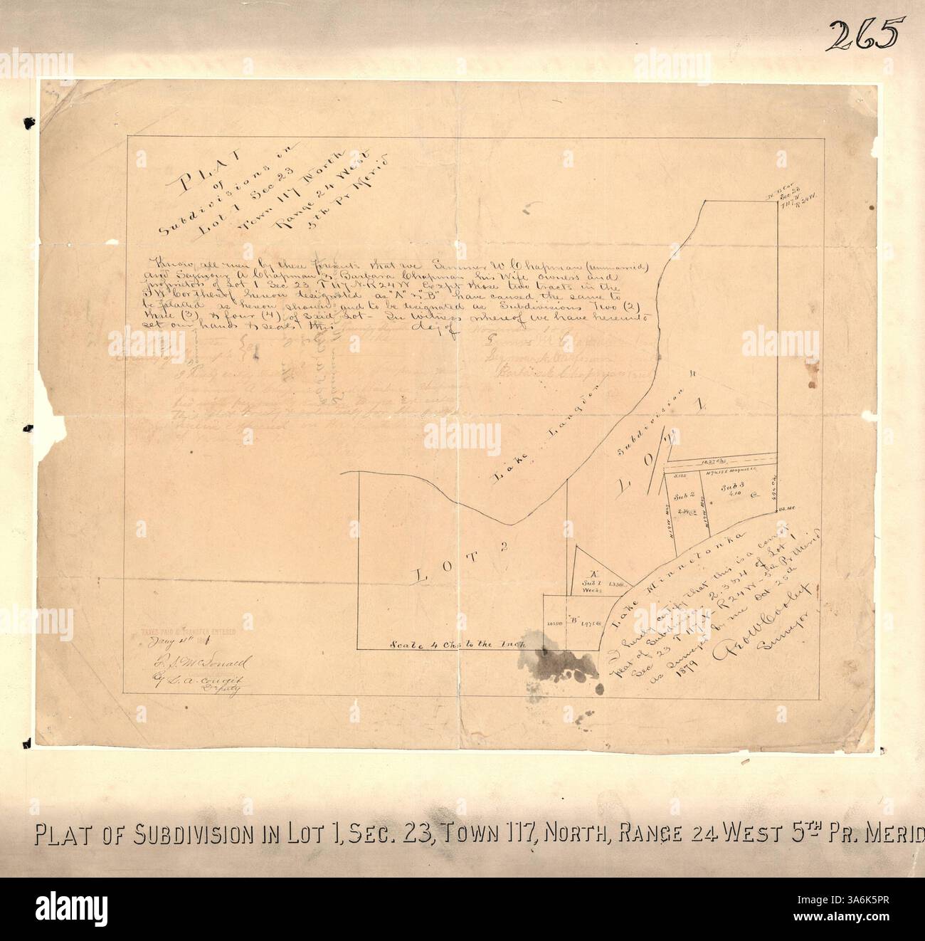 This document details subdivisions in a specific area of land hi-res ...