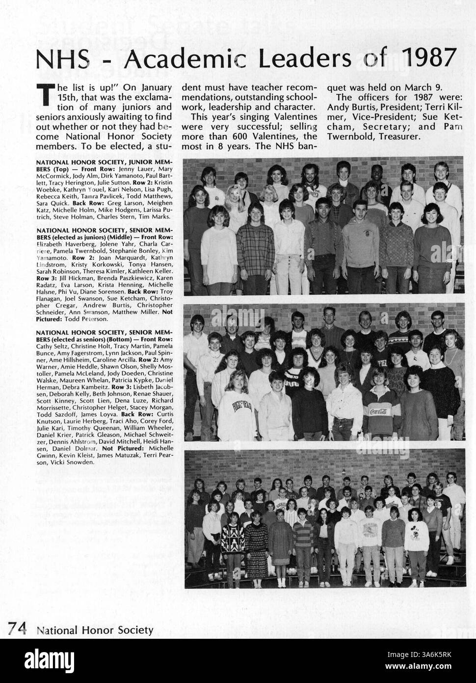 Richfield High School’s 1987 'Aurean' yearbook captures the essence of the 1986-1987 school year ...