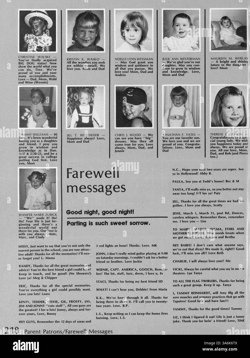 Documents the key events of the 1986 1987 academic year hi-res stock ...