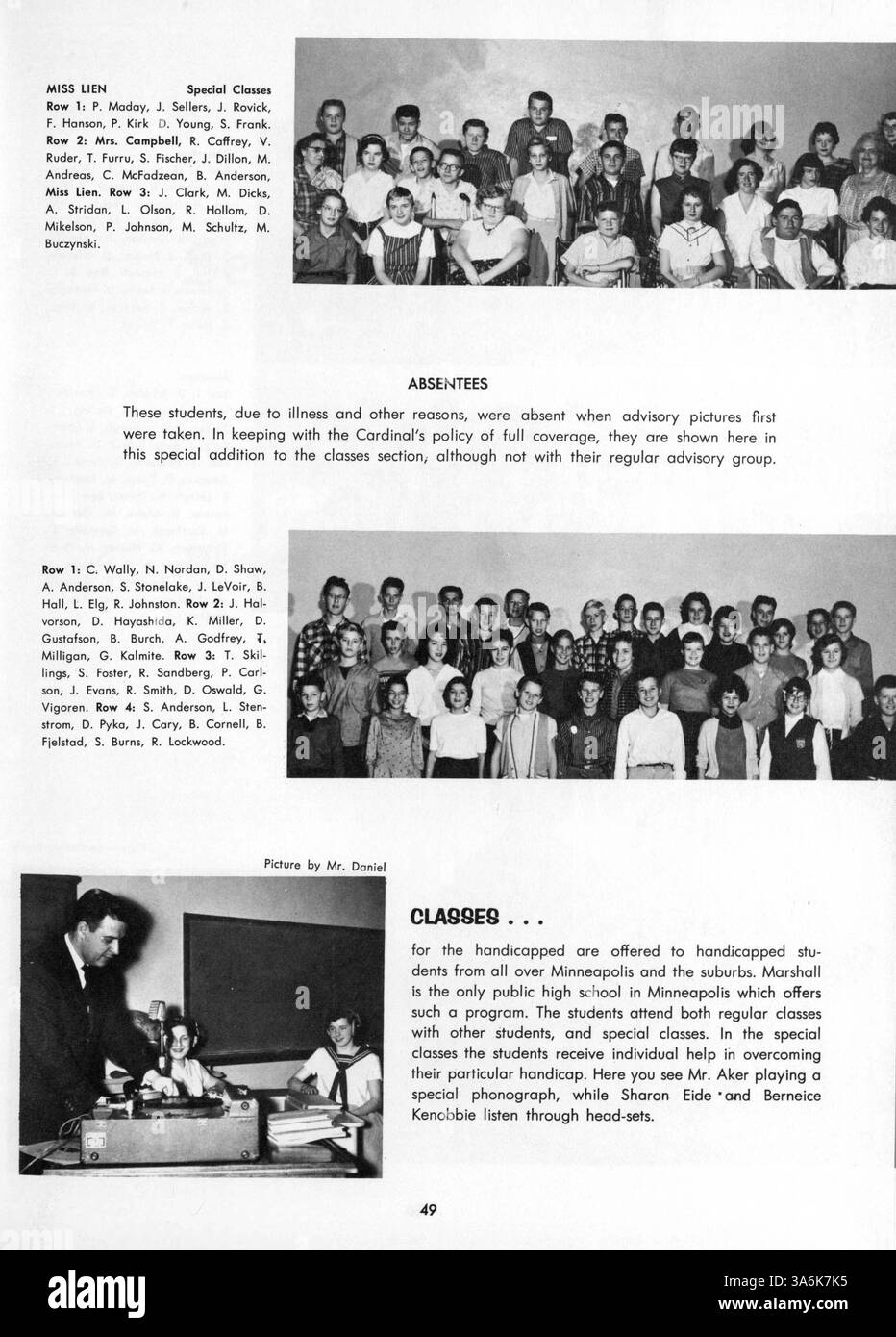 The 1959 Marshall High School yearbook, 'Cardinal,' documents the school's athletic programs ...