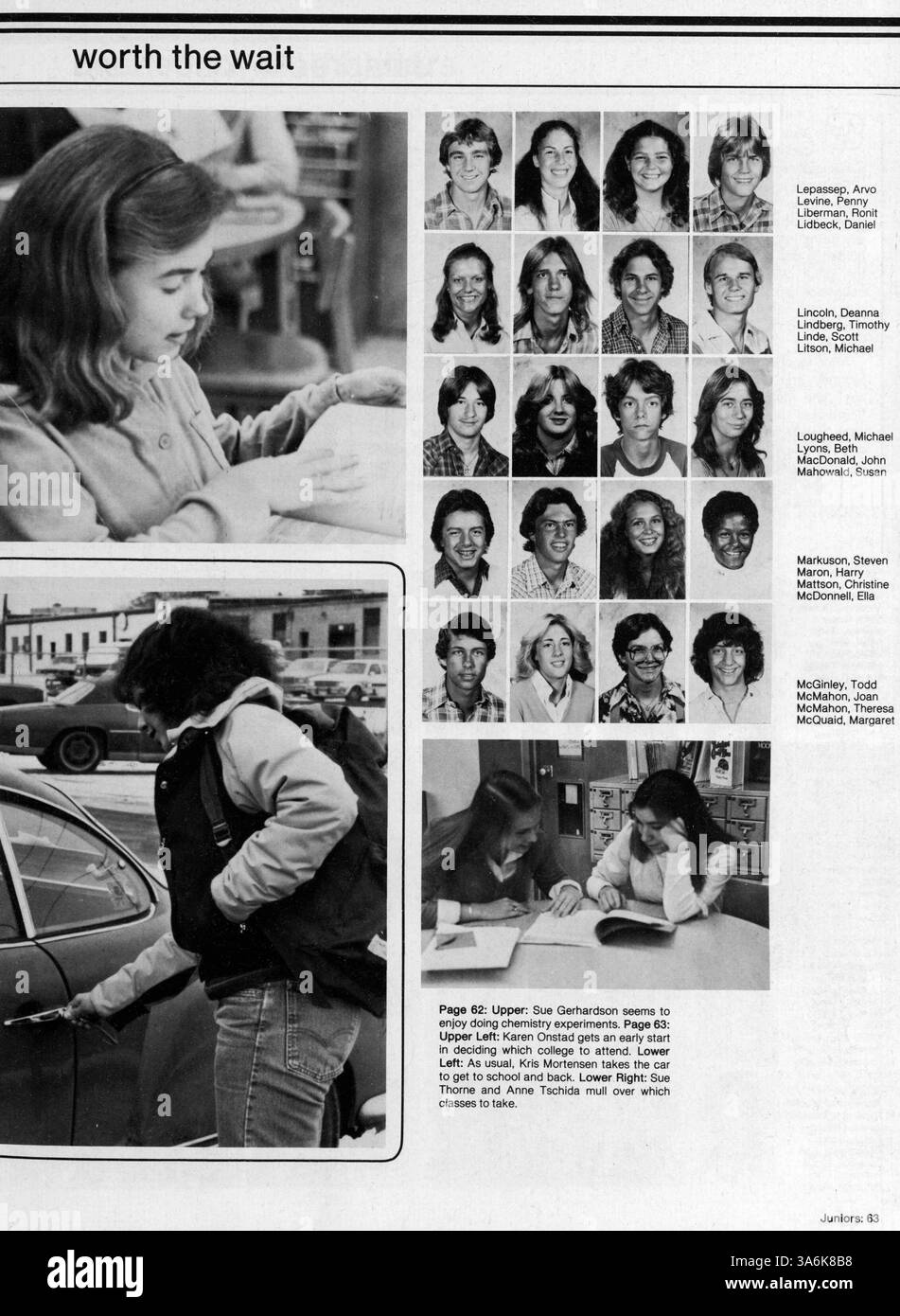This high school yearbook, Echowan '81, showcases student portraits ...
