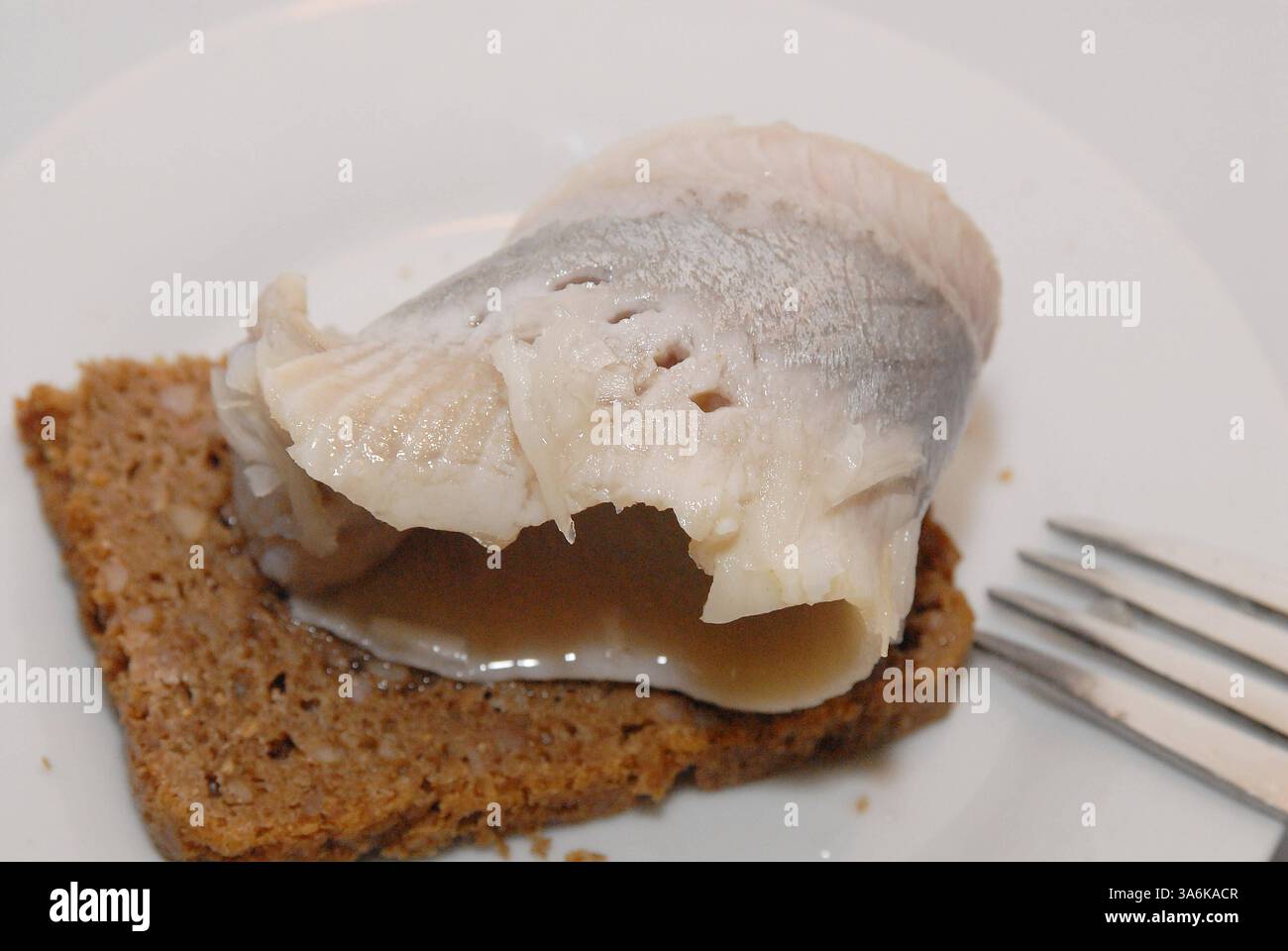 Copenhagen/ Denmark/25 MARCH 2025/.Fish on rugbrod or rugbread cold ...