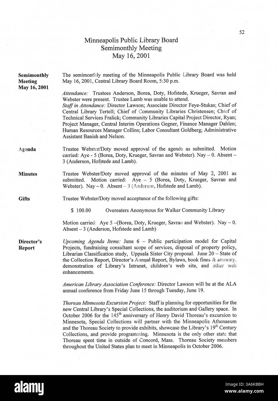 Official record of the 2001 Minneapolis Public Library Board of ...