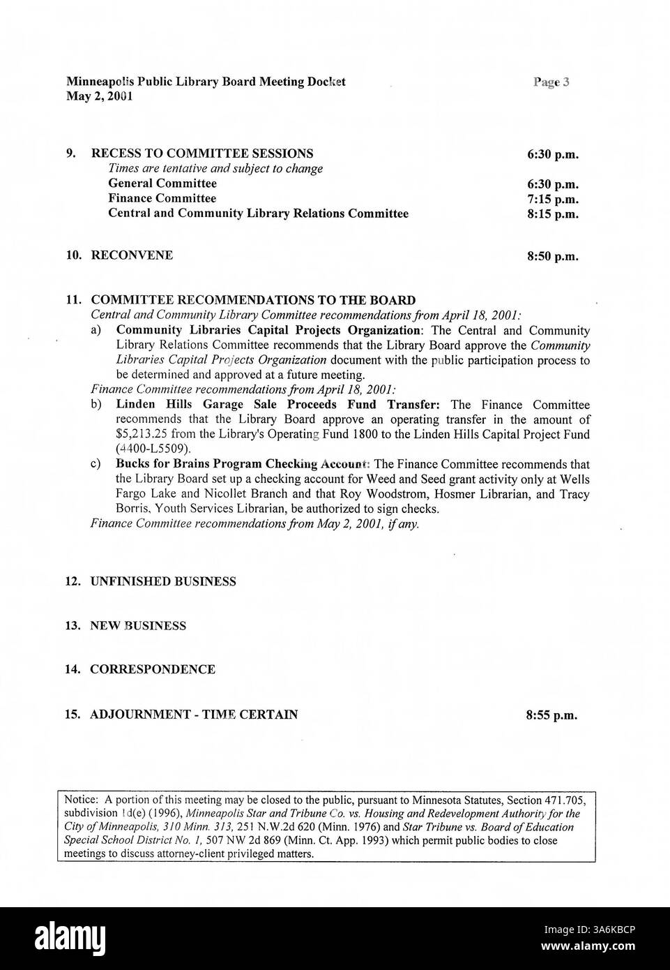 Official records of the 2001 Minneapolis Public Library Board of ...