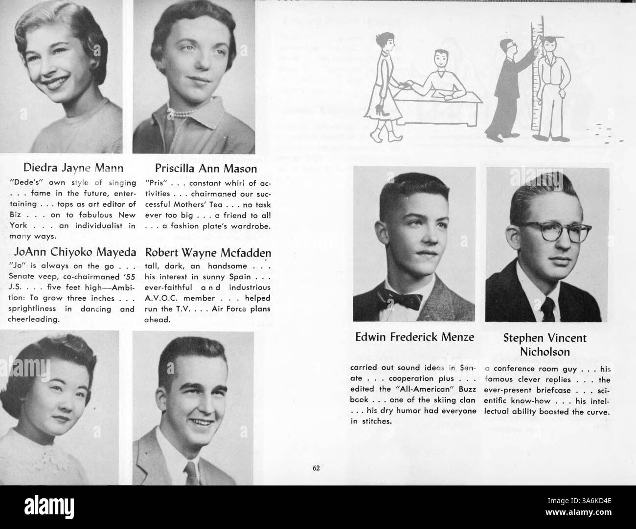 A 1955 yearbook documenting the students hi-res stock photography and ...