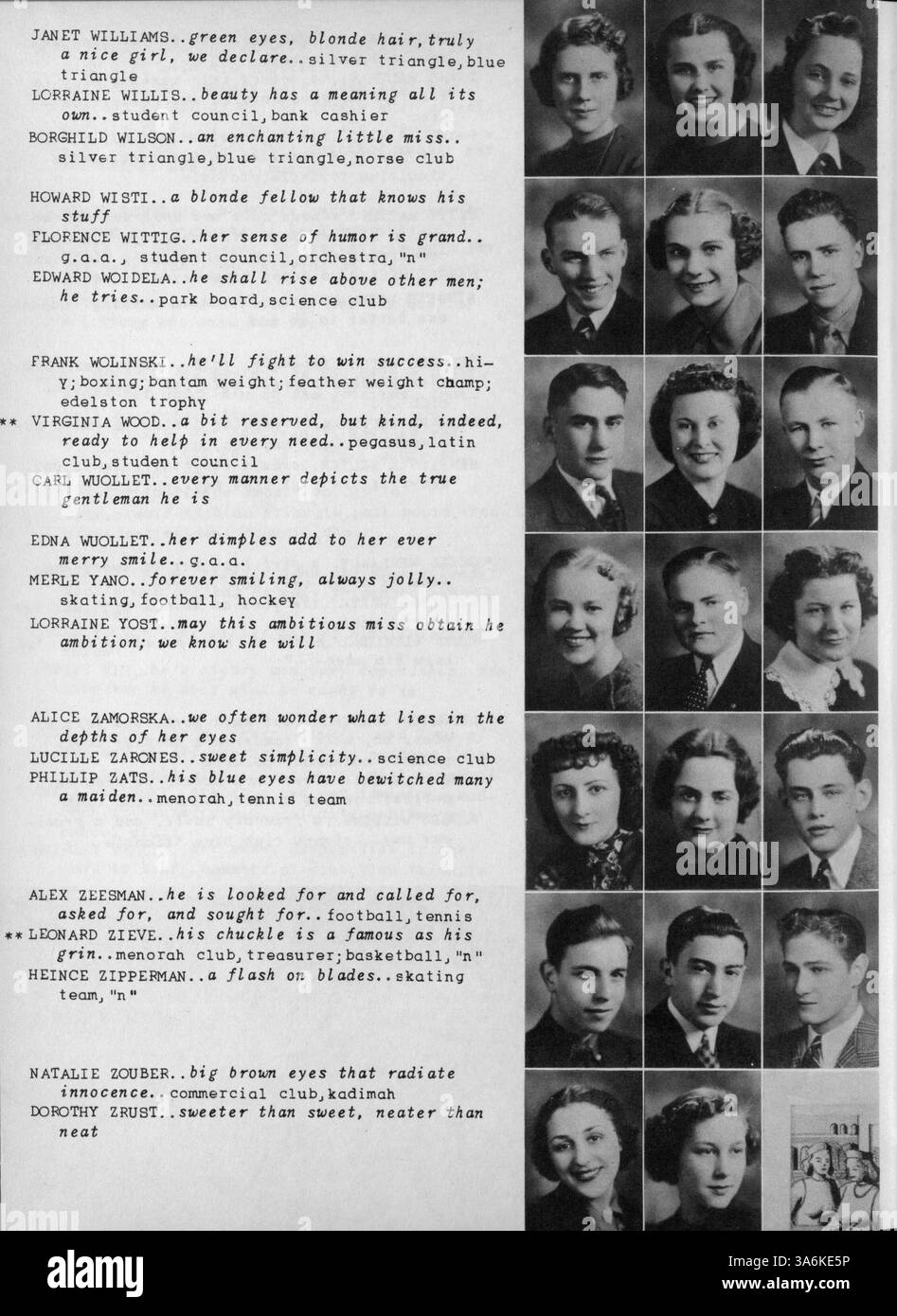 This high school yearbook from 1938 captures various aspects of hi-res stock photography and ...